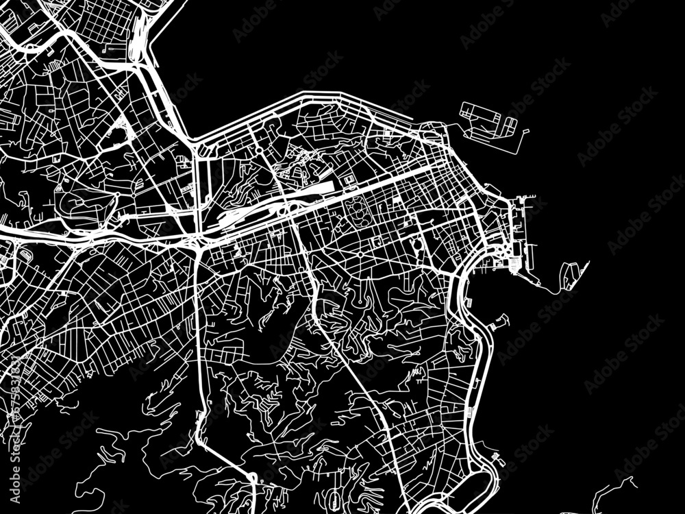 Vector road map of the city of Rio de Janeiro city center in Brazil ...
