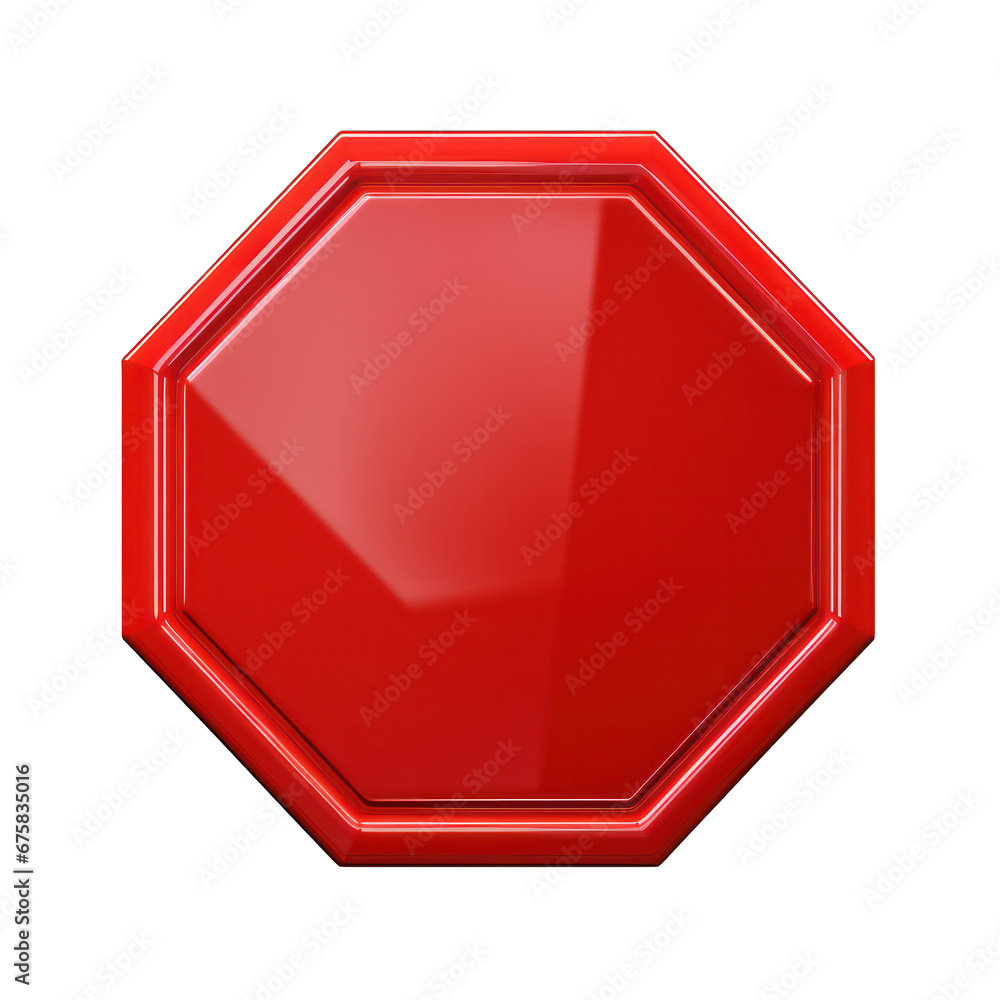 Octagonal Red Stickers with Stop Sign Design Isolated on Transparent or ...