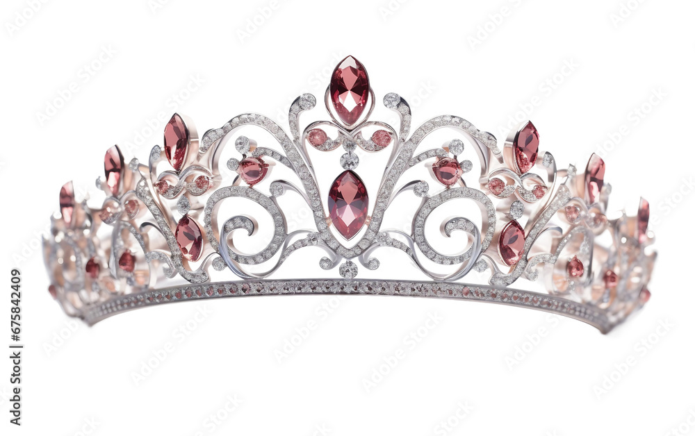 Shiny Pink Tiara with Sparkling Gemstones Isolated on Transparent ...