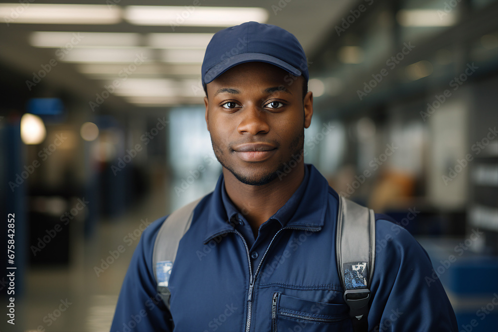 Generative AI image of handsome man postman mail carrier wear uniform ...