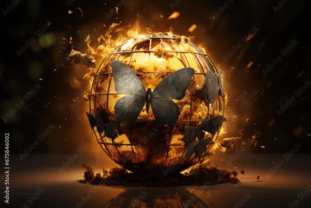 End of the World. Complete destruction of planet. Global warming ...