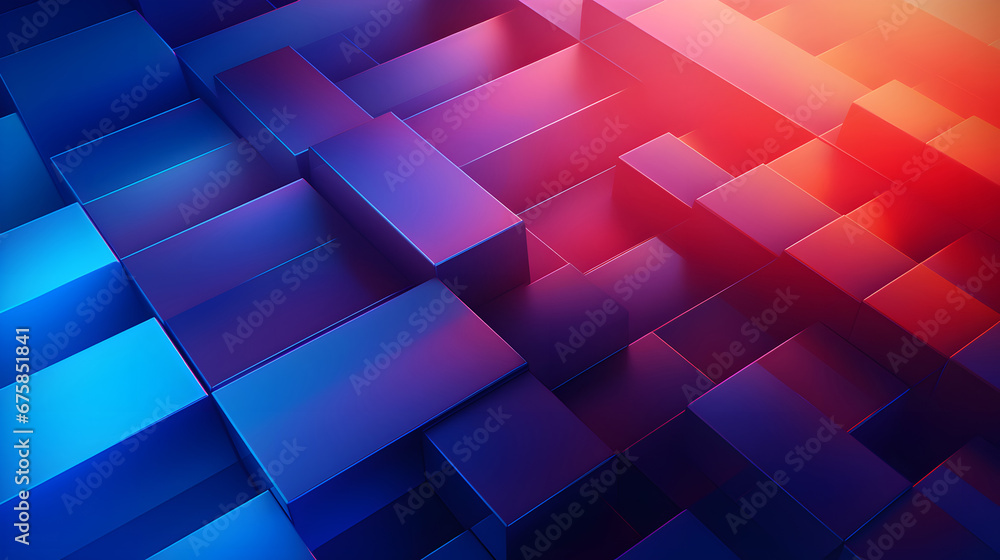 Geometric Harmony: Abstract 3D Cubes in a Spectrum of Colors Stock ...