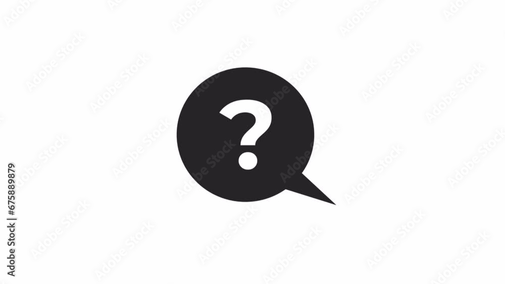 Showing up speech bubble question mark bw 2D object animation. Help ...