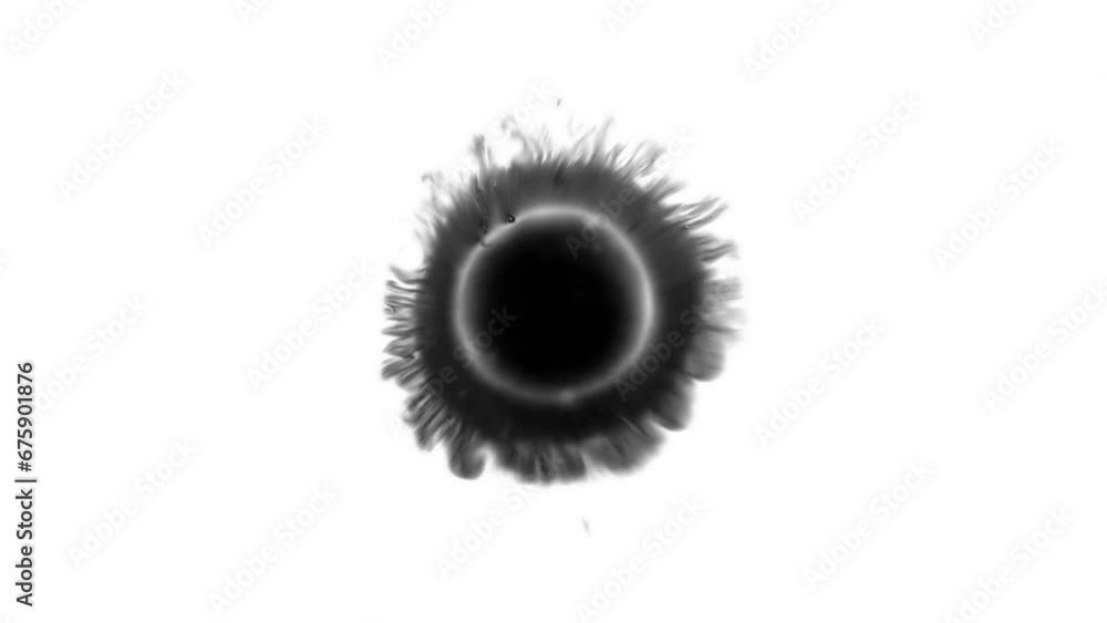 ink drop on white background, Ink splattering and washing, ink bleed ...