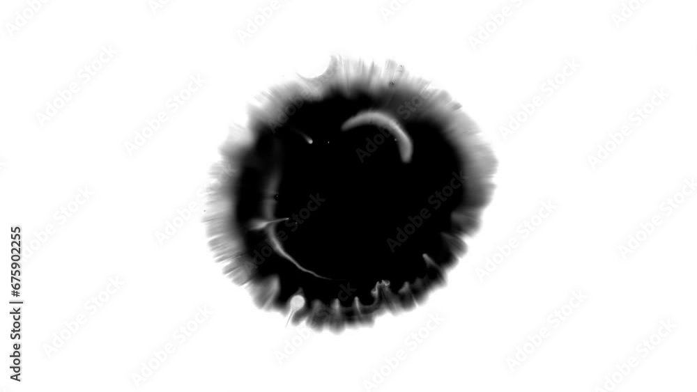 ink drop on white background, Ink splattering and washing, ink bleed ...