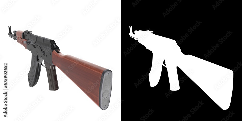 3D rendering illustration of an AK-47 Kalashnikov assault rifle Stock ...