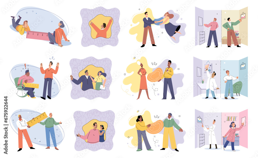Social relationship vector illustration. Respect for each others ...