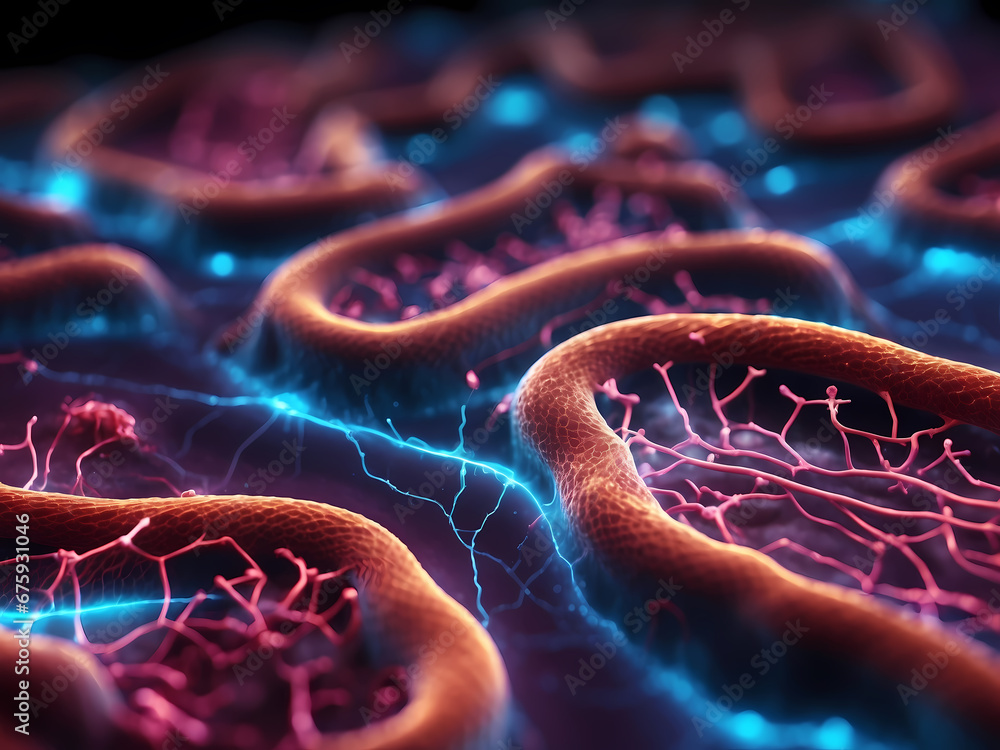 Fungi Trichophyton mentagrophytes, 3D illustration showing macroconidia ...