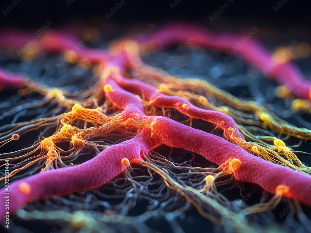 Fungi Trichophyton mentagrophytes, 3D illustration showing macroconidia ...