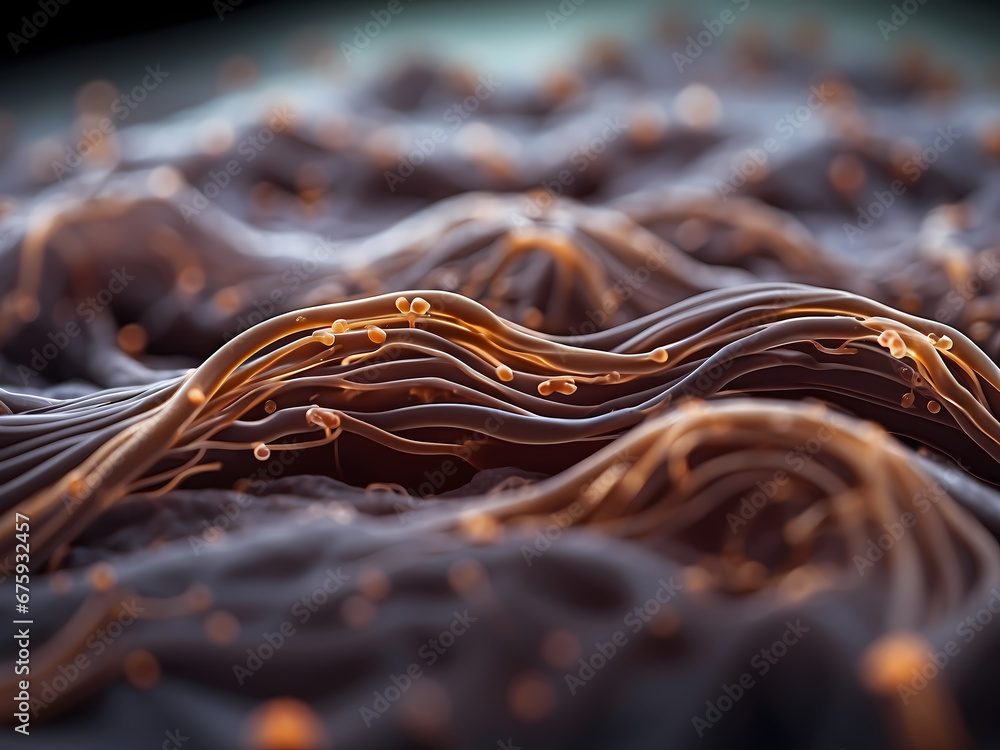 Fungi Trichophyton mentagrophytes, 3D illustration showing macroconidia ...