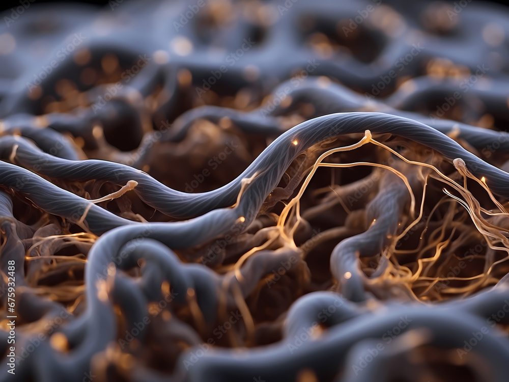 Fungi Trichophyton mentagrophytes, 3D illustration showing macroconidia ...