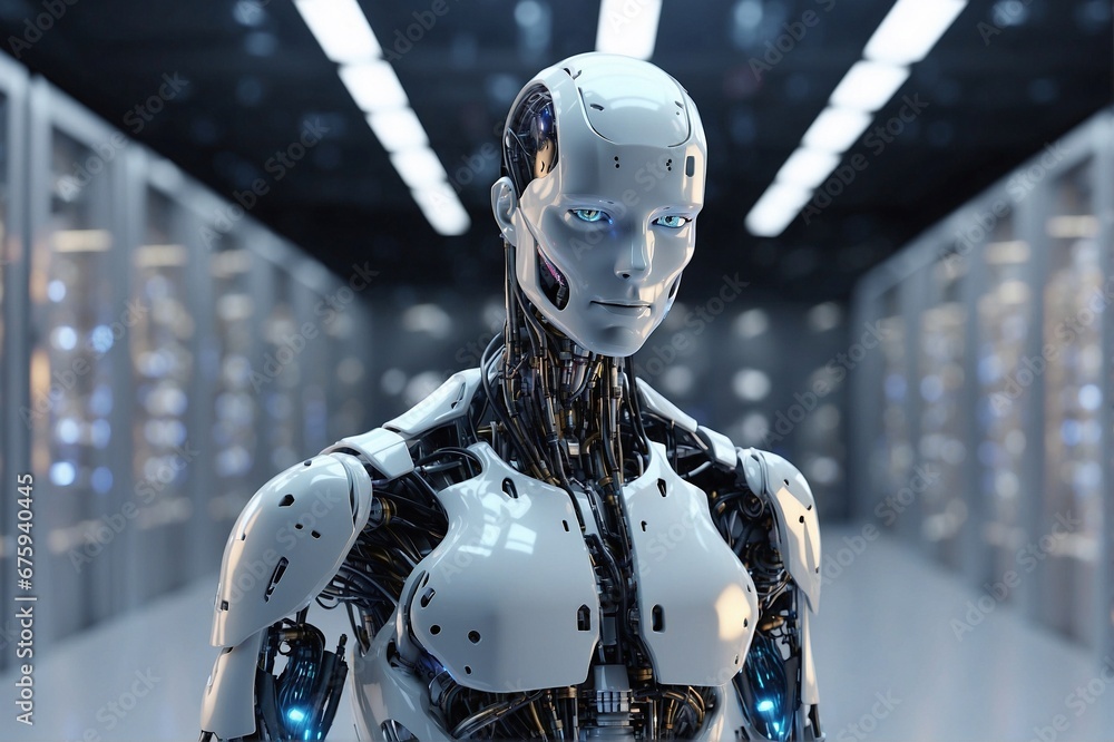 Bionic Robot in Server Room at Data Center: Digital Space and Big Data ...