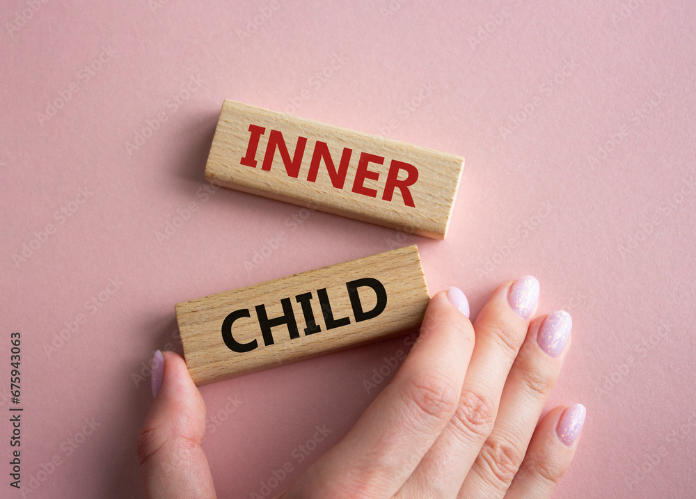Inner Child symbol. Wooden blocks with words Inner Child. Beautiful ...