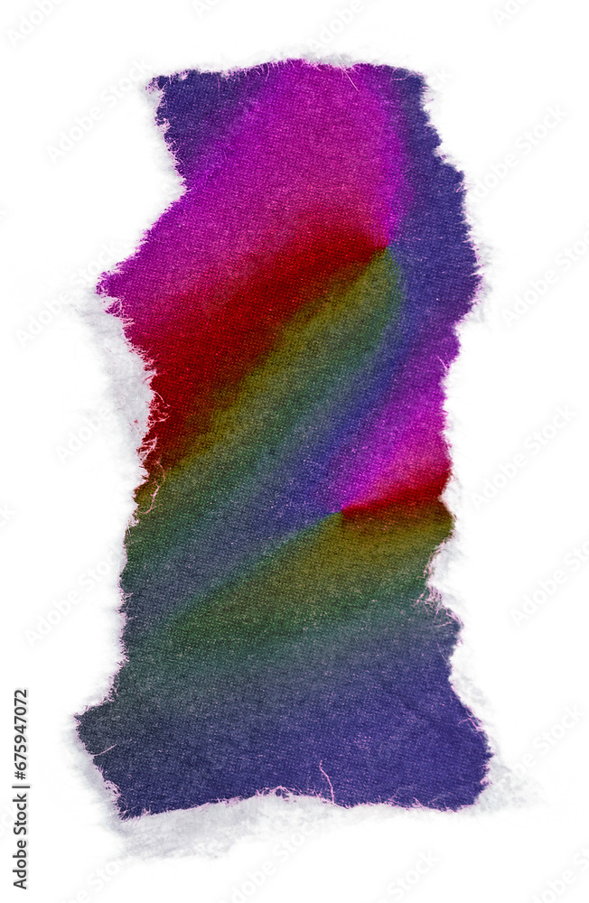 torn paper sticker piece isolated with neon texture, png paper asset ...