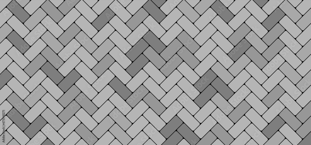 Cartoon paving stones pattern. sidewalk tiles. Zig zag paving blocks ...