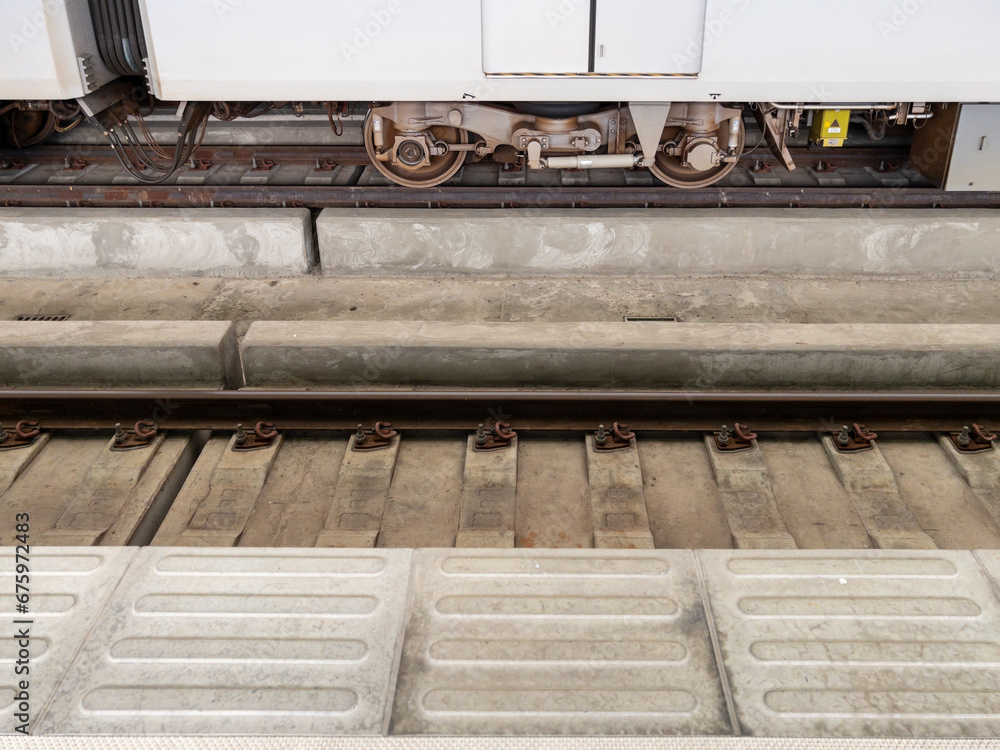 Perspective view of the driving system of the passenger cars. Stock ...