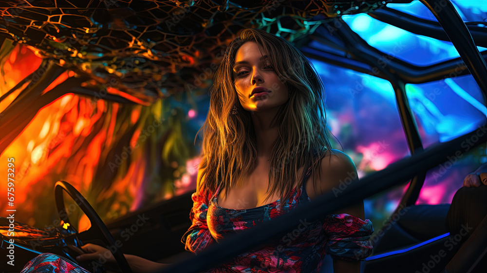 Sensual Euphoria: A Colorful and Mesmerizing Attractive Women on MDMA ...