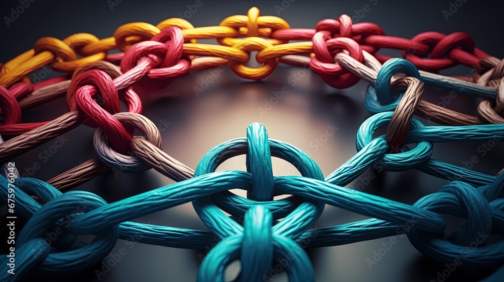 Connected diversity and circle shaped group of ropes creating a ...