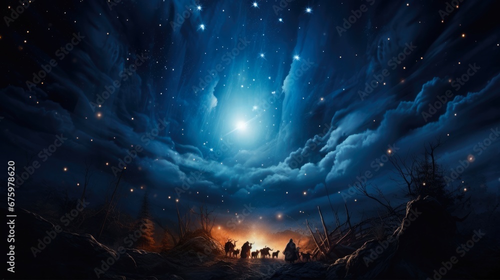 Nativity Sky: Celebrating the Birth of Jesus Christ in Bethlehem. A ...