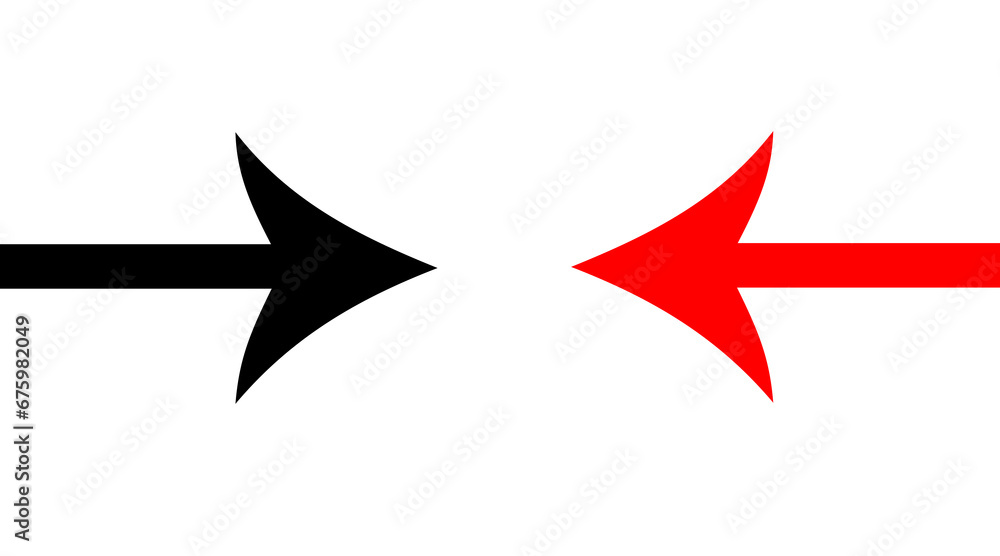 Red Black arrow icons set. Vector illustration.illustration curved ...