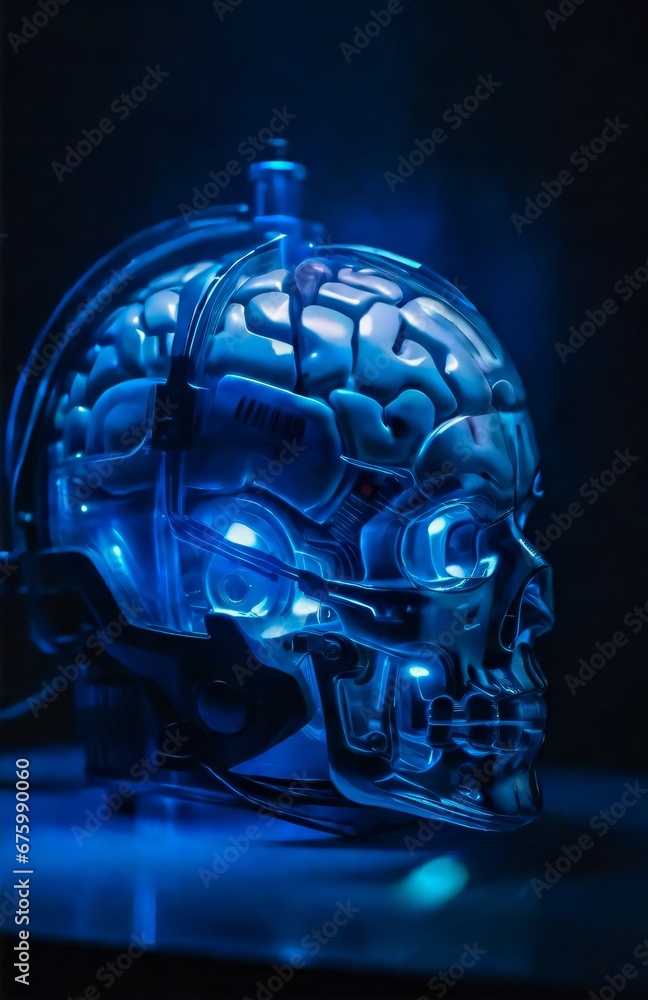 Artificial bio-electronic android head made of composites and bio human ...