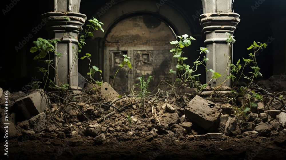crumbling bank building representing the collapse of financial ...