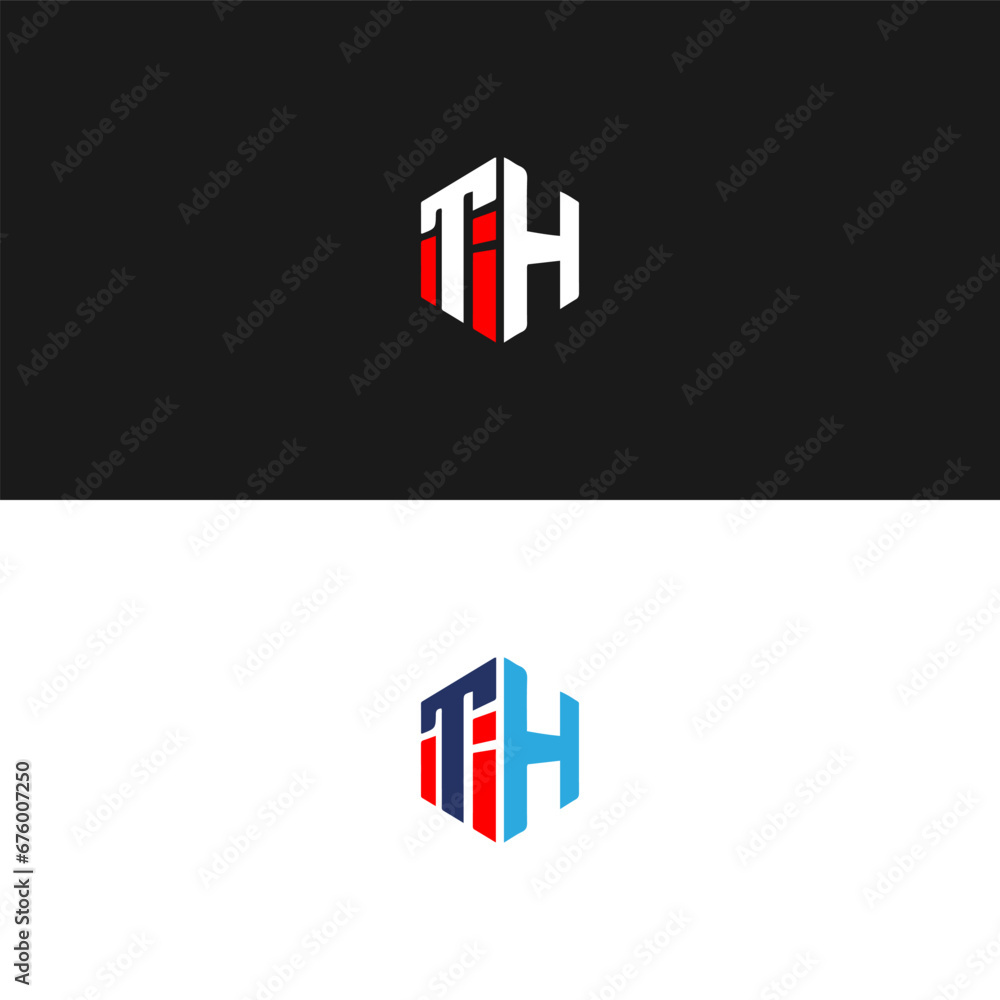 TH logo. T H design. White TH letter. TH, T H letter logo design ...