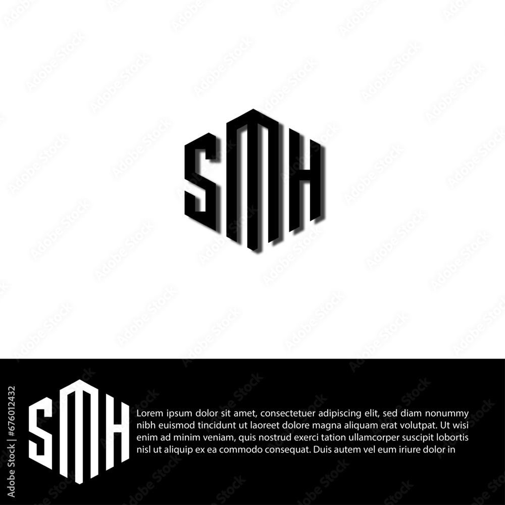Premium SMH Logo Letter, Creative SM s m h Logo Icon Vector With ...