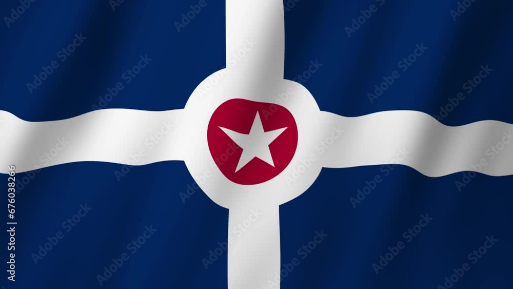 Indianapolis Flag. Flag of Indianapolis footage video waving in wind ...