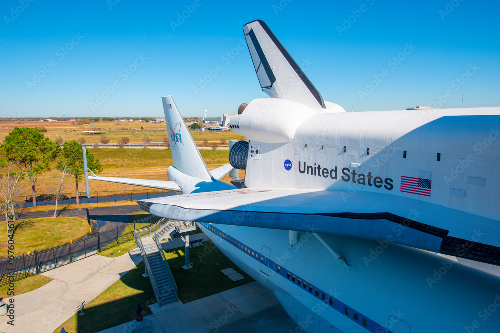 Space Shuttle mounted on Boeing 747 Shuttle Carrier Aircraft on ...