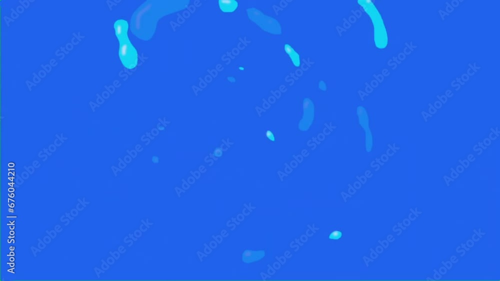 Slide and wipe 2D animated cartoon water movement covers screen. Green ...