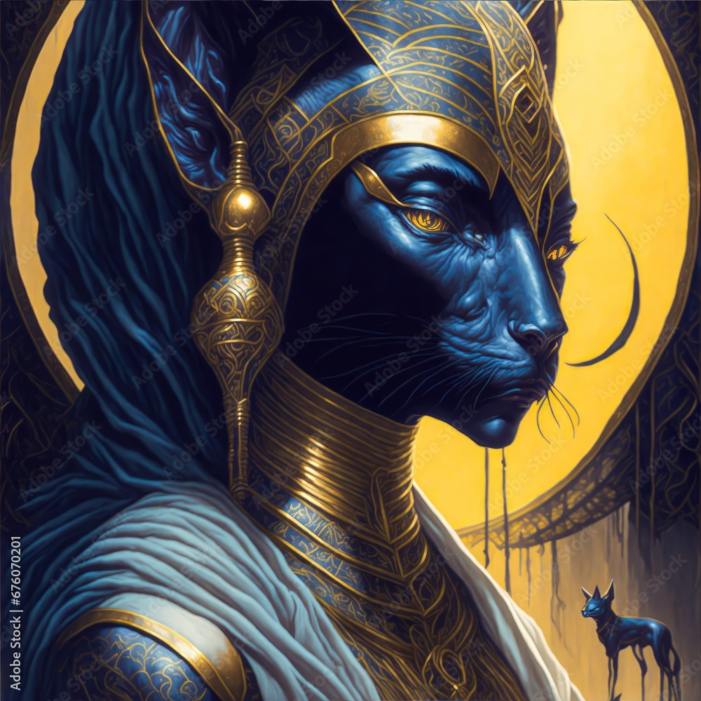 Bastet Goddess Represented as a Cat or Lioness, Patroness of the City ...