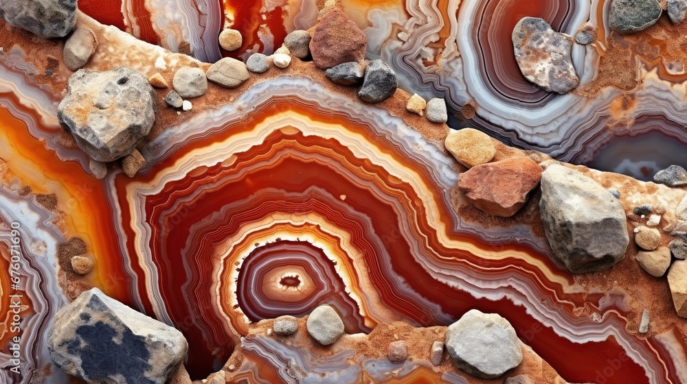 Abstract expressive structure slice mineral stone. Amazing banded ...