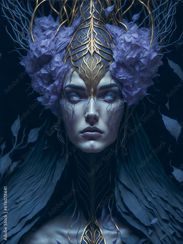 Hel a Norse Goddess of the Underworld. Abstract Scandinavian Goddess ...