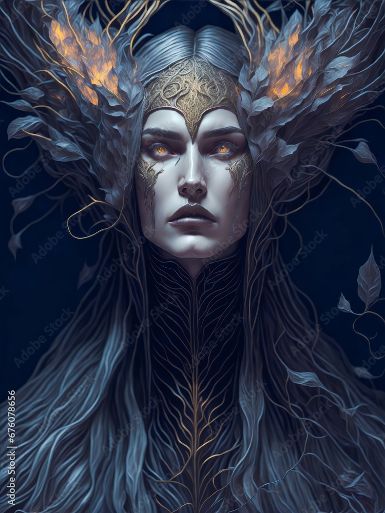 Hel a Norse Goddess of the Underworld. Abstract Scandinavian Goddess ...