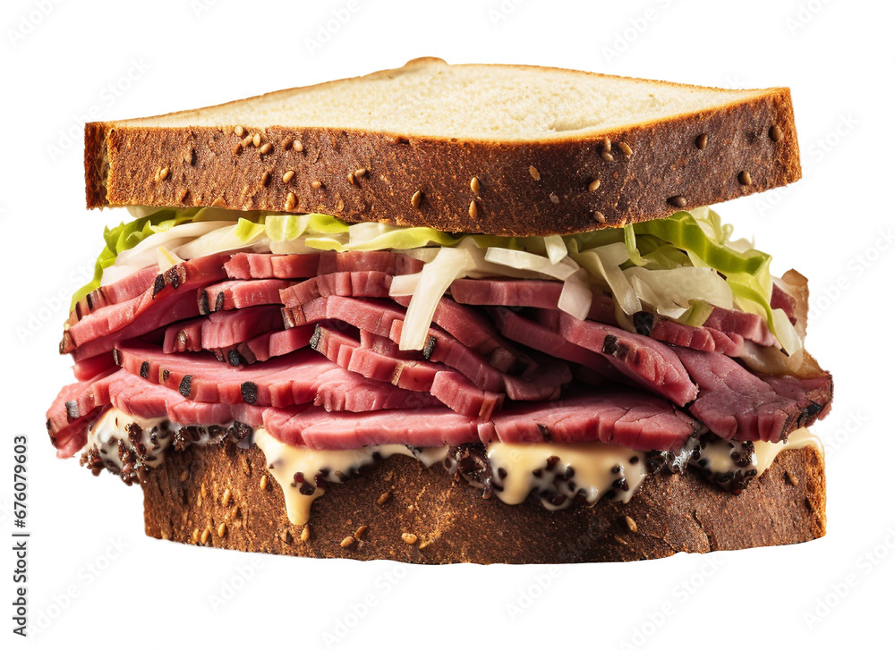 Corned beef sandwich on transparent background. Generative AI. Stock ...