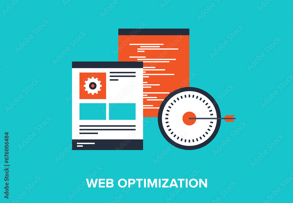 Vector illustration of web optimization flat design concept. Stock Template | Adobe Stock