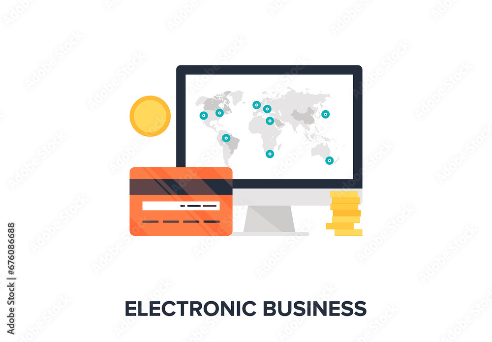 Abstract flat vector illustration of electronic concept. Elements for ...