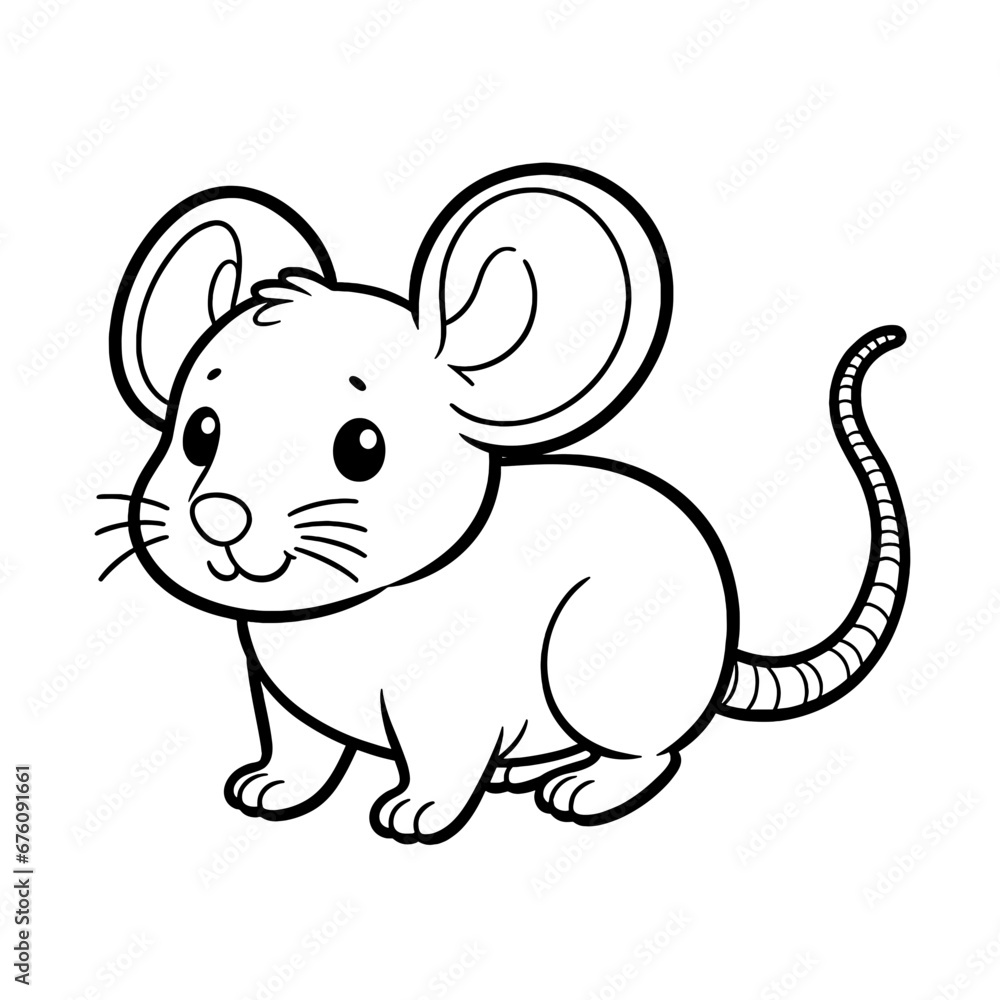 Mouse, mice, coloring book page, coloring page, farm animal, black and ...