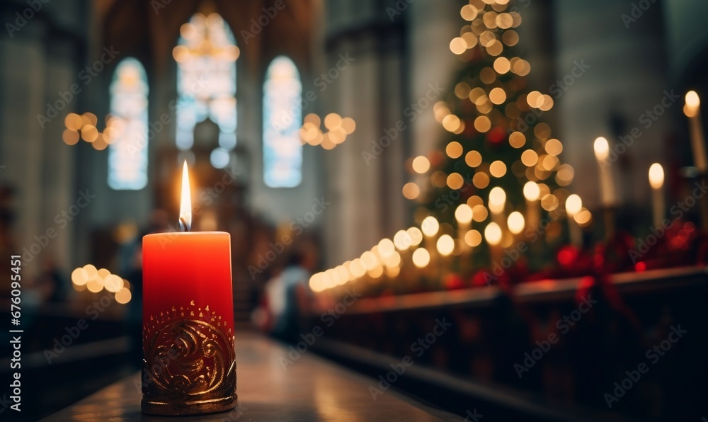Burning candles in the church, Spiritual moment Candle-lit Christmas ...