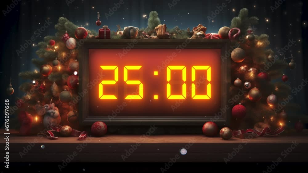 Christmas and New Years themed festive 30 second countdown clock for ...