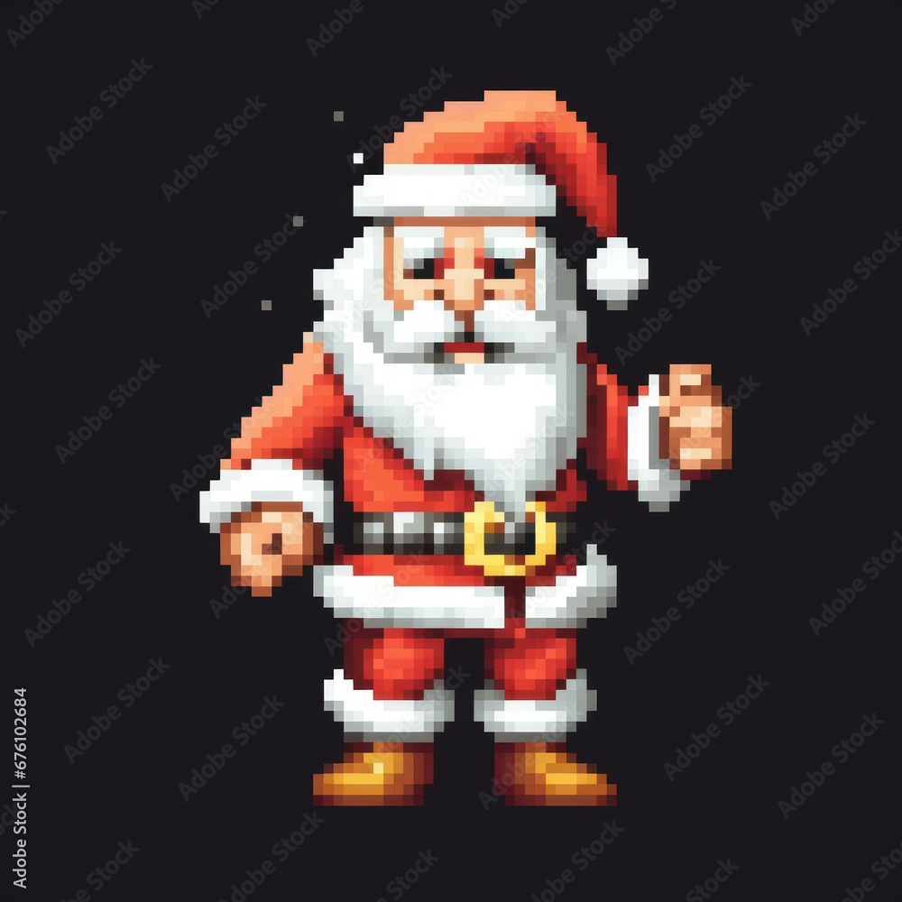 Santa Claus pixel art video game character. Pixel art, nostalgic and ...
