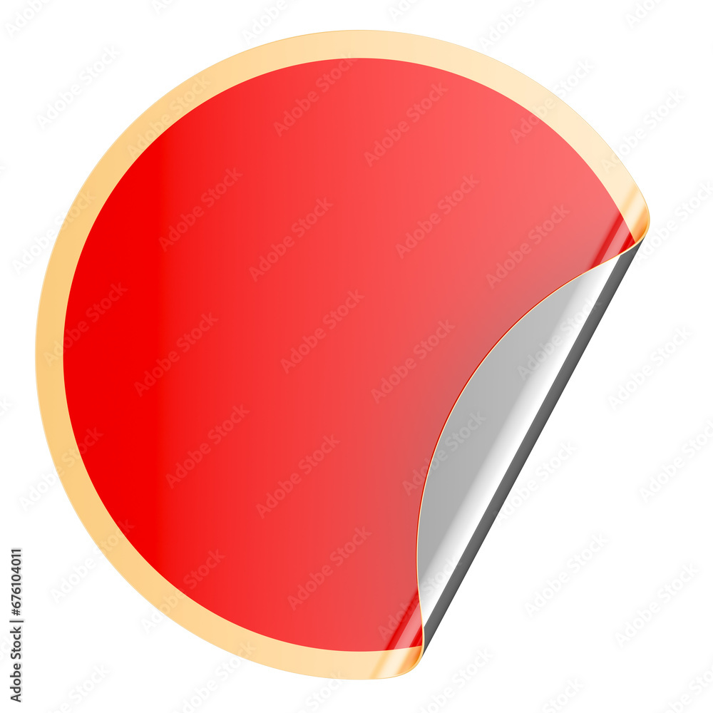 Red circle sticker, Blank mockup sticker. 3D rendering isolated on ...