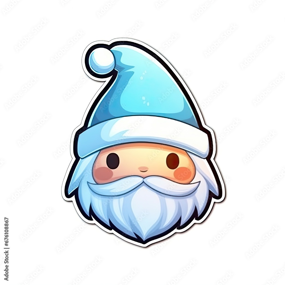 Christmas Santa emoji sticker. Cartoon santa claus emoji ...