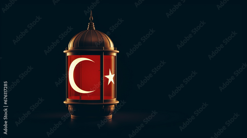 Turkish flag symbol of Republic of Turkey red cloth with a white ...