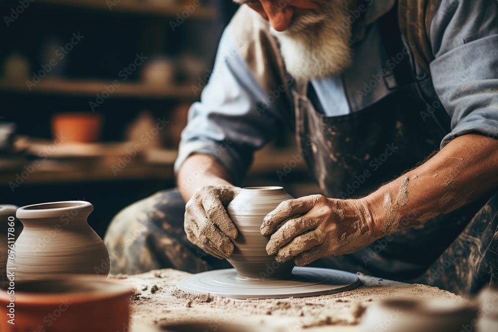 Heritage Craftsmanship - Artisan using traditional methods to create ...