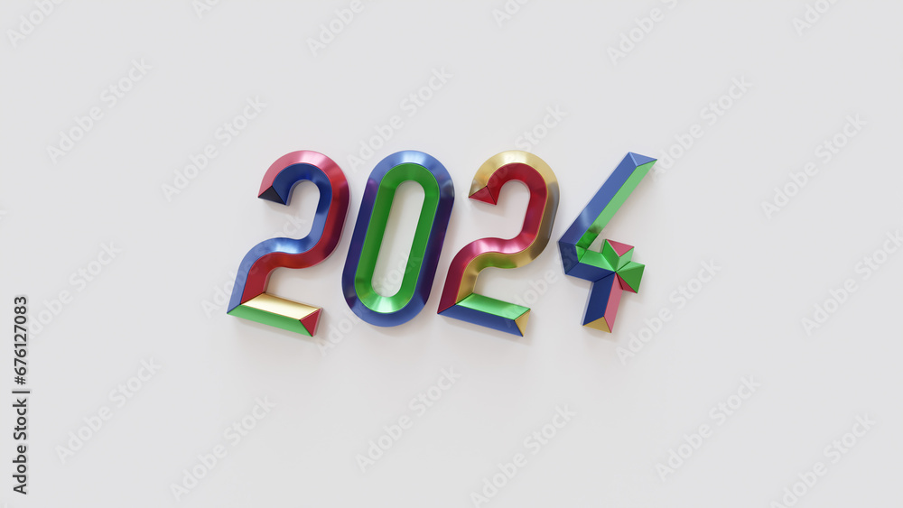 New Year 2024 3D Render Background 20 Stock Illustration | Adobe Stock
