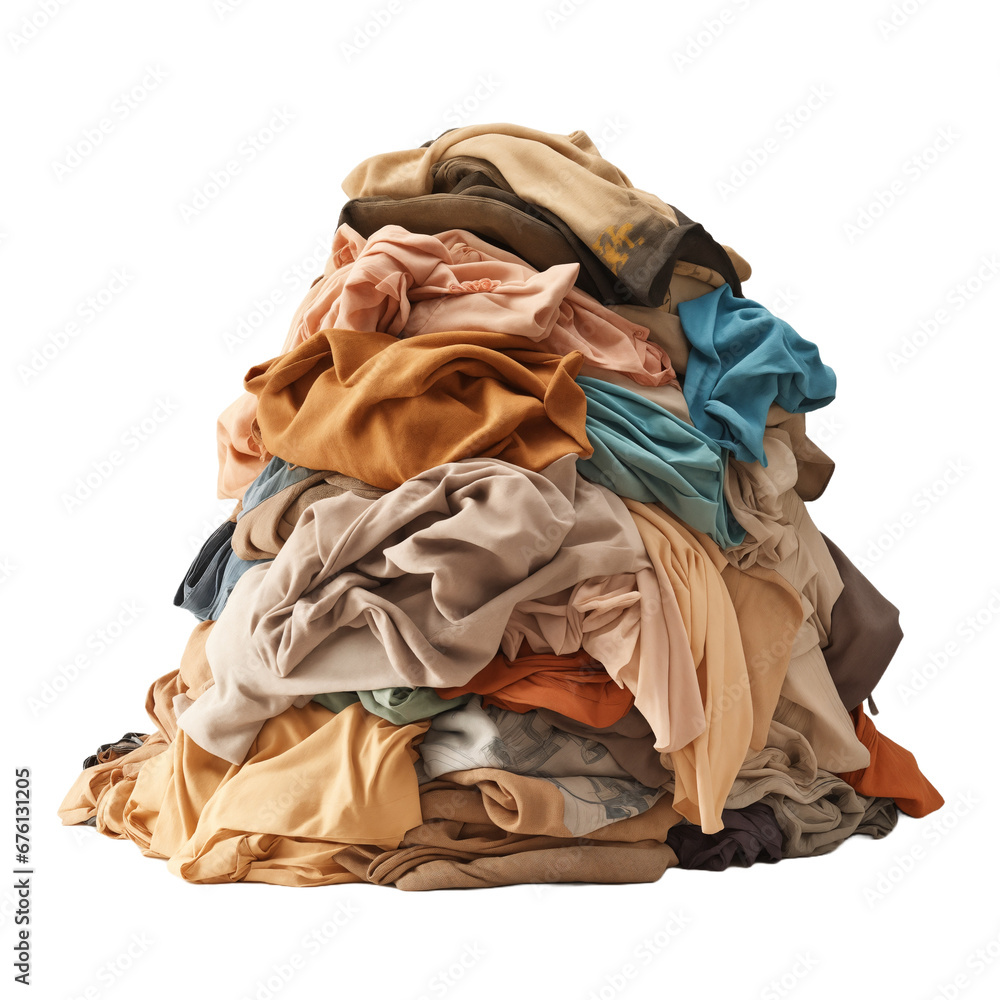 PNG stack of wrinkled dirty clothes on transparent background Stock ...