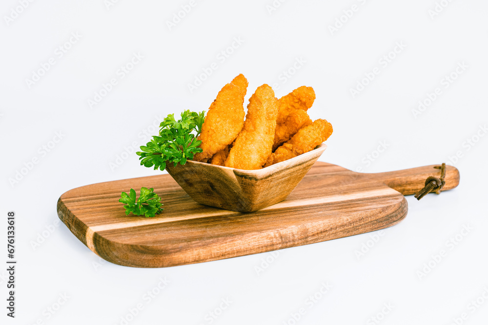 Chicken Breaded Fillet.Fast food. Breaded Chicken Inner Fillet on a ...