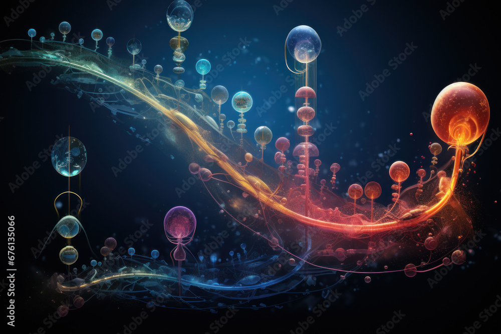 A medical illustration depicting the stages of cancer progression ...